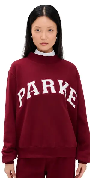 PARKE Varsity Mock Neck Sweatshirt - Maroon