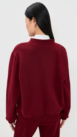 PARKE Varsity Mock Neck Sweatshirt - Maroon