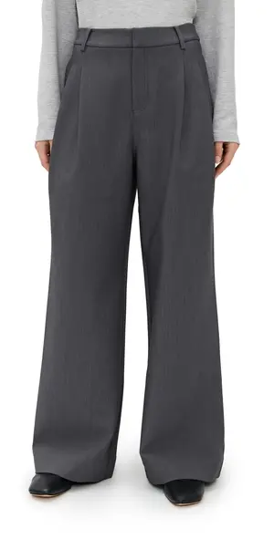LE BOP Reese Pleated Trousers - Grey Melange