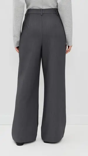 LE BOP Reese Pleated Trousers - Grey Melange