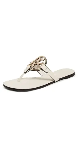 Tory Burch Metal Miller Sandals - Light Cream / Gold