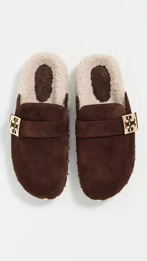 Tory Burch Mellow Stud Shearling Mules
