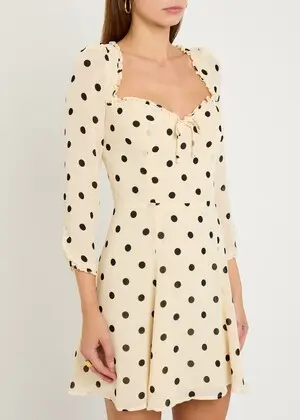 REFORMATION Remi Polka-dot Georgette Mini Dress