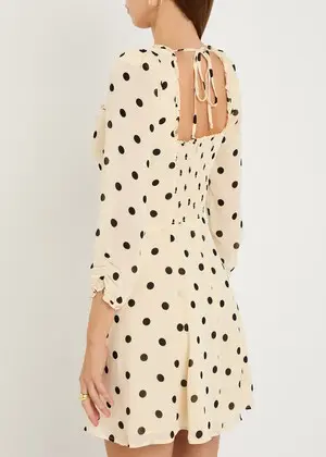 REFORMATION Remi Polka-dot Georgette Mini Dress
