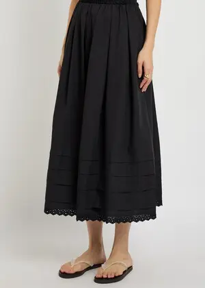 Faithfull The Brand Ruth Broderie-anglaise Cotton Midi Skirt
