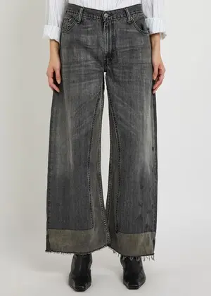 B Sides Reworked Vintage Paneled Wide-leg Jeans