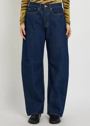 B Sides Slim Lasso Structured Barrel-leg Jeans