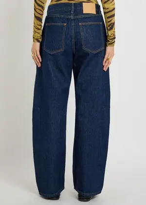B Sides Slim Lasso Structured Barrel-leg Jeans