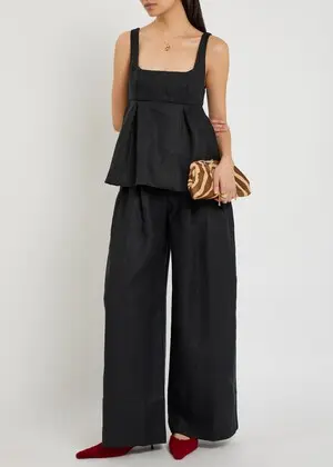 Faithfull The Brand Ellie Linen Top - Black