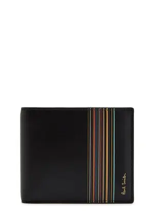 Paul Smith Signature Striped Logo Leather Wallet - No Colour