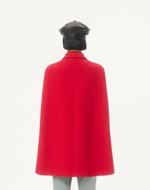 Valentino Garavani Drill Double Cape With V Gold Detail - Red