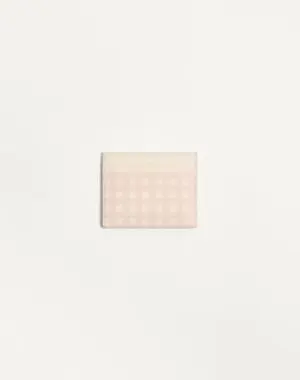 Valentino Garavani Vlogo Signature Le Chat De La Maison Cardholder In Grainy Calfskin - Pink/ivory