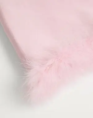 Valentino Garavani Crepe Couture Feather Trimmed Skirt - Rose
