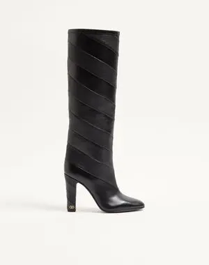 Valentino Garavani Rayons Nappa Boot With Chevron Pattern