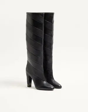Valentino Garavani Rayons Nappa Boot With Chevron Pattern
