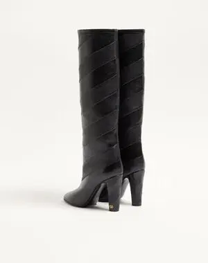 Valentino Garavani Rayons Nappa Boot With Chevron Pattern