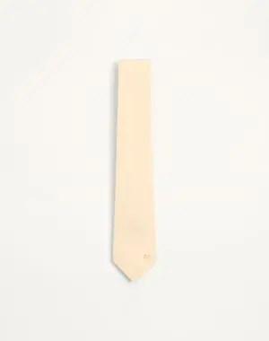 Valentino Garavani Neck Tie With Vlogo Signature - Butter/gold