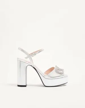Valentino Garavani Vlogo Signature Platform Sandal - Silver