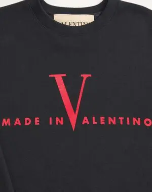 Valentino Garavani Crewneck Sweatshirt With Printed Logo - Black/red