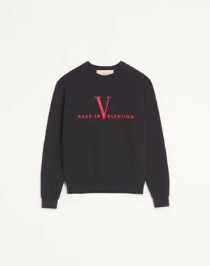 Valentino Garavani Crewneck Sweatshirt With Printed Logo - Black/red