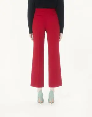 Valentino Garavani Wool Crepe Trousers With V Gold Detail