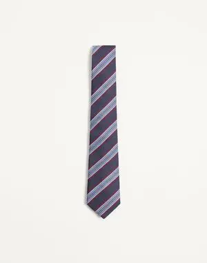 Valentino Garavani Valentie Regimental Jacquard Tie Blue/red/azure