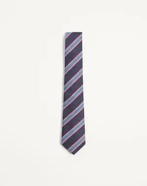 Valentino Garavani Valentie Regimental Jacquard Tie Blue/red/azure