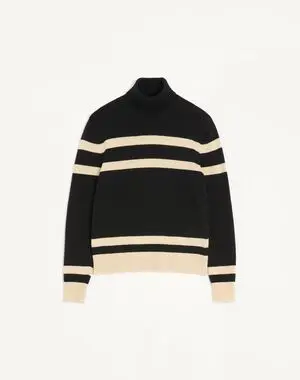 Valentino Garavani High-neck Vlogo Jumper - Black/butter