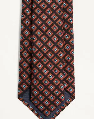 Valentino Garavani Cotton Jacquard Tie With Vlogo - Black/orange