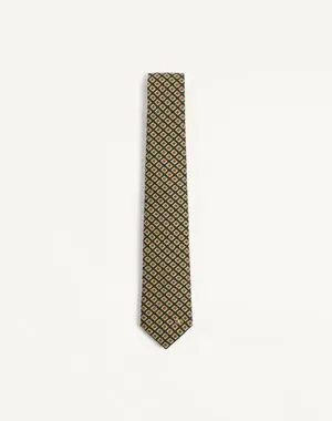 Valentino Garavani Valentino Garavani Cotton Jacquard Tie With VLogo Multicolour