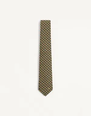 Valentino Garavani Valentino Garavani Cotton Jacquard Tie With VLogo Multicolour