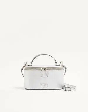 Valentino Garavani VLogo Signature Mini Vanity Bag Silver