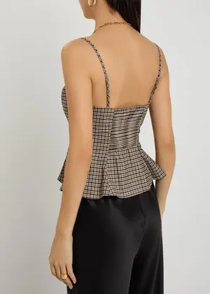 REFORMATION Genevieve Plaid Woven Top