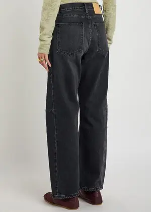 B Sides Slim Lasso Structured Barrel-leg Jeans