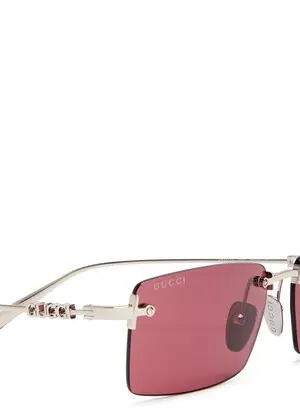 Gucci Rimless Rectangle-frame Sunglasses