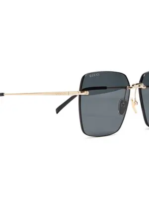 Gucci Metal Square Frame Sunglasses - Grey