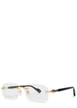 Gucci Rimless Metal Eyeglasses - Black