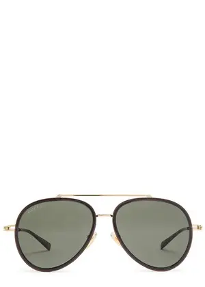 Gucci Aviator-style Sunglasses With Engraved Lenses