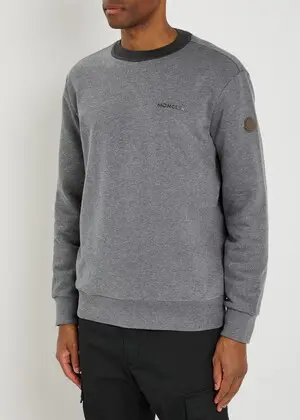 Moncler Cotton Sweatshirt With Logo Appliqu