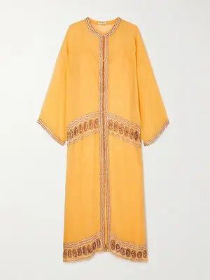 BODE Ducat Embellished Silk-voile Kaftan