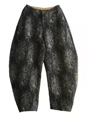UMA WANG Abstract Pattern Wide Leg Trousers