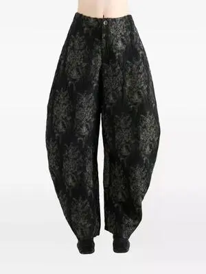 UMA WANG Abstract Pattern Wide Leg Trousers