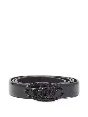 DIESEL B-1dr Strass Logo-buckle Belt - Black
