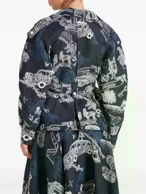 TEMPERLEY LONDON Belted Graphic Print Jacket - Blue