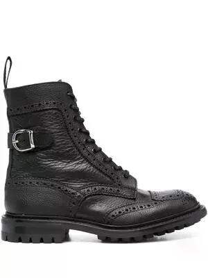 TRICKER'S Lace-up Leather Biker Boots