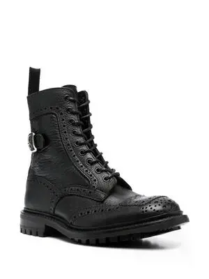 TRICKER'S Lace-up Leather Biker Boots
