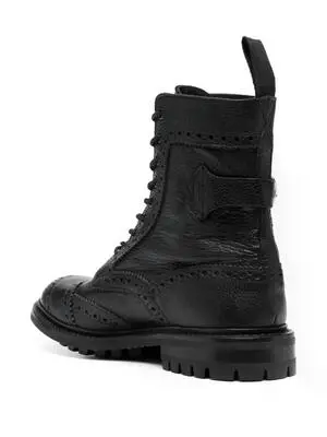 TRICKER'S Lace-up Leather Biker Boots