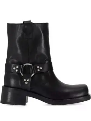 P.a.r.o.s.h Harness Studded Leather Boots - Black