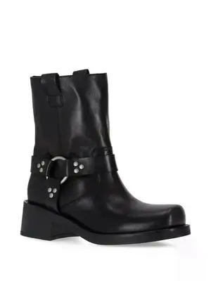 P.a.r.o.s.h Harness Studded Leather Boots - Black