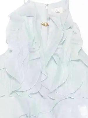 Aje Cleo Ruffled Tiered Mini Dress - Blue